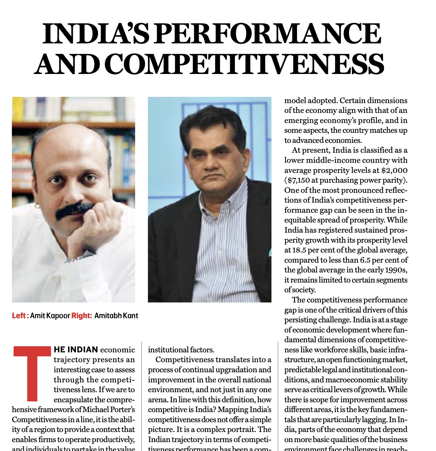 India’s Performance and Competitiveness – AMIT Kapoor